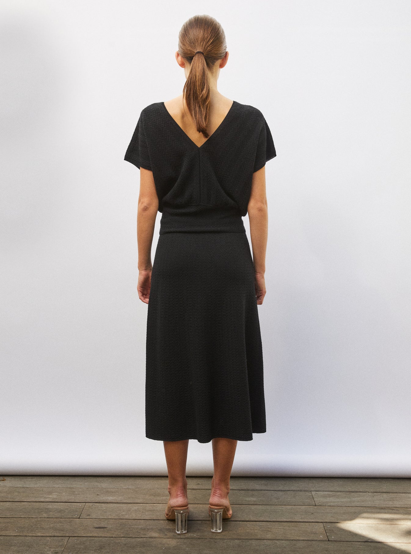 top V maille chevron noir profond | Molli