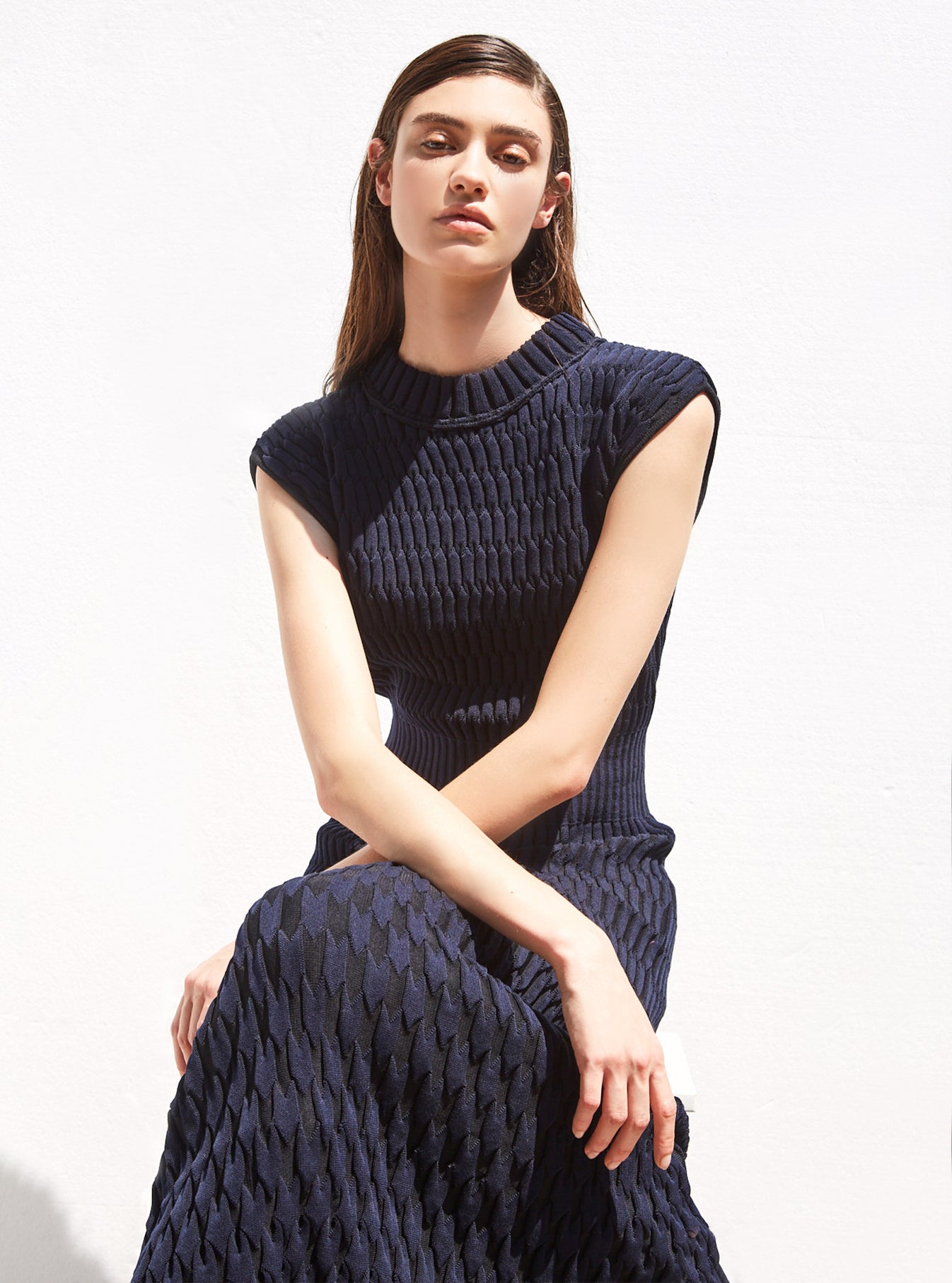 robe longue maille zellige molli nuit | Molli