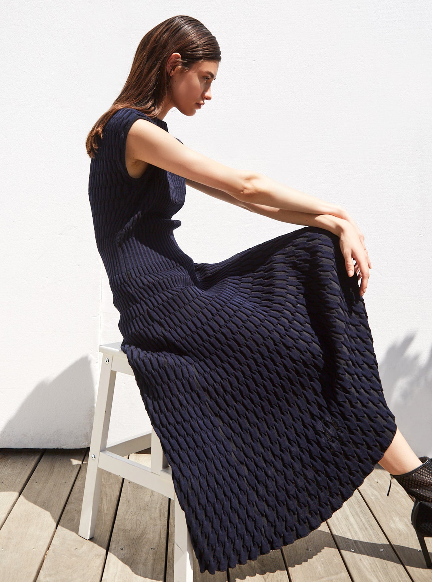 robe longue maille zellige molli nuit | Molli