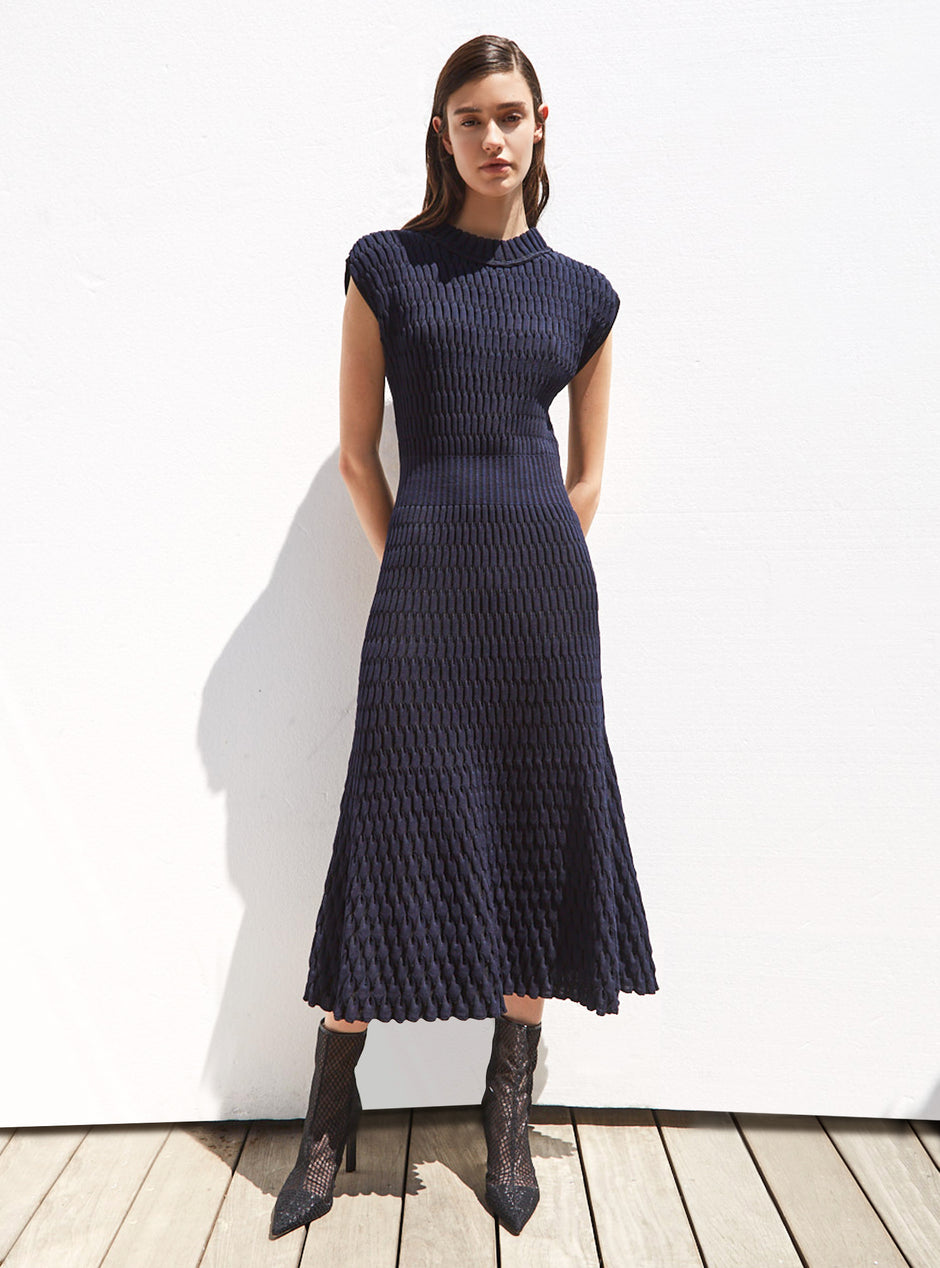 robe longue maille smockée nuit | Molli