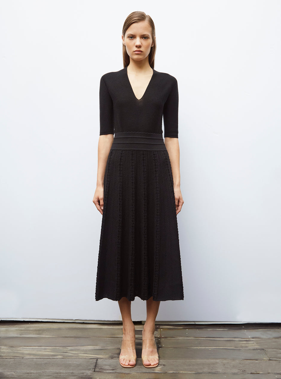 one shoulder en maille smockée molli noir-profond | Molli