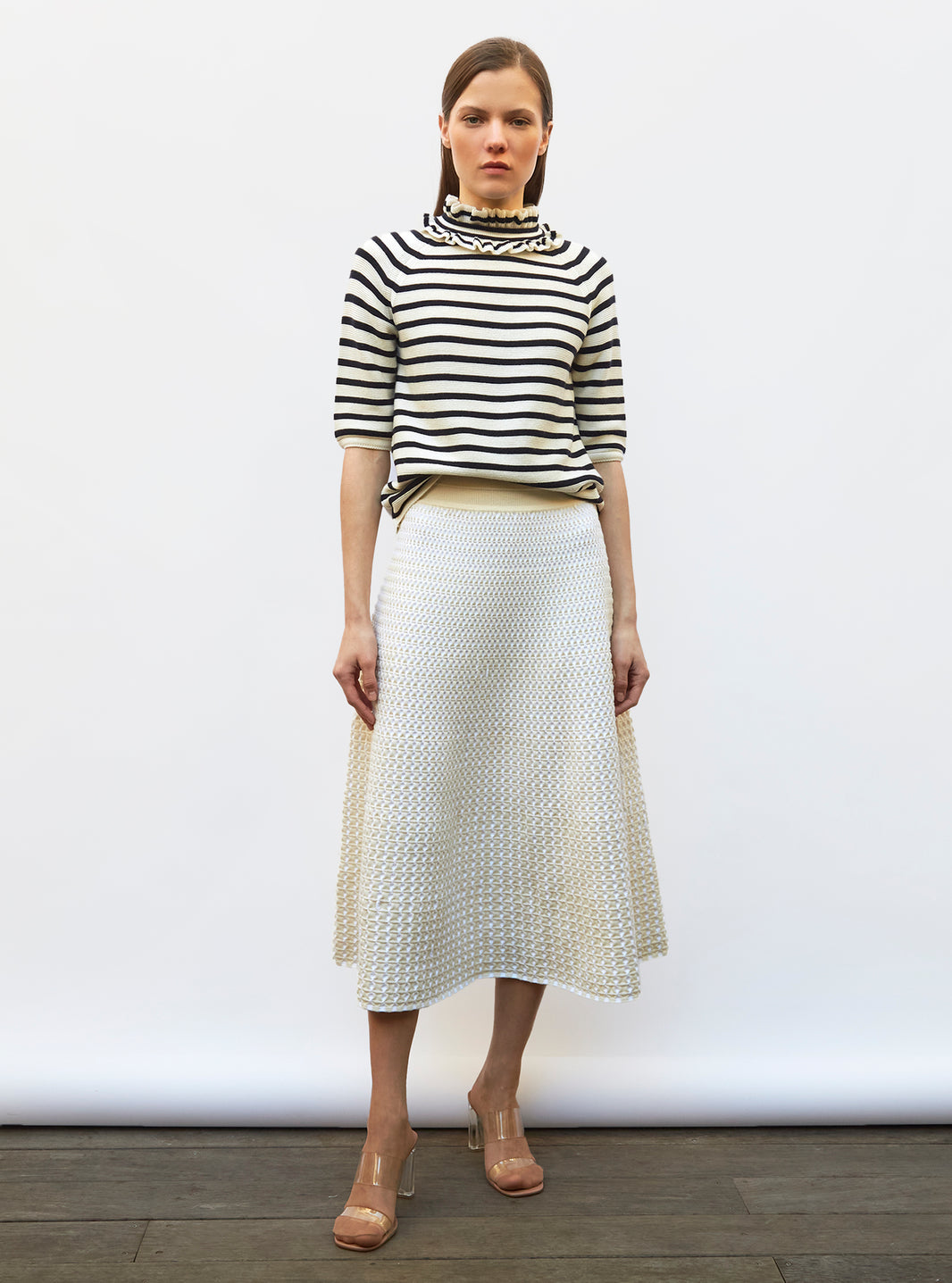 molli striped top with wide armholes natural midnight | Molli