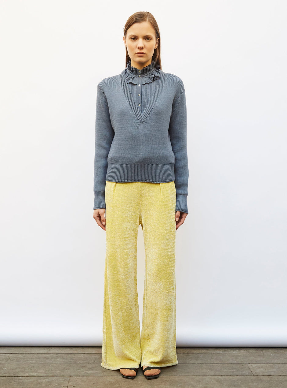 pull col v maille pleine molli acier | Molli