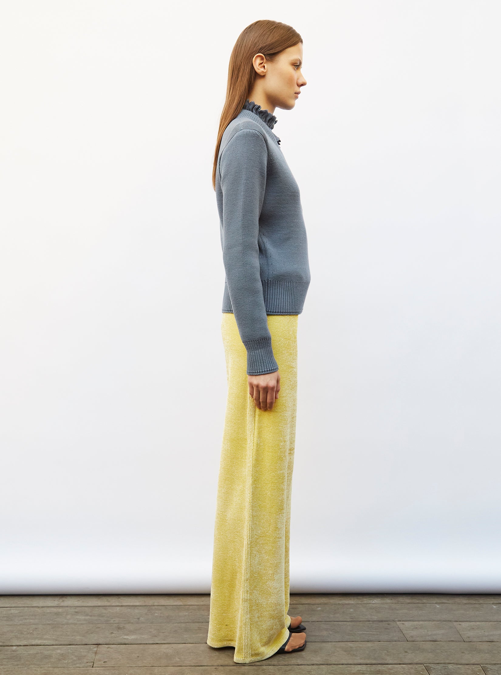 pull col v maille pleine molli acier | Molli