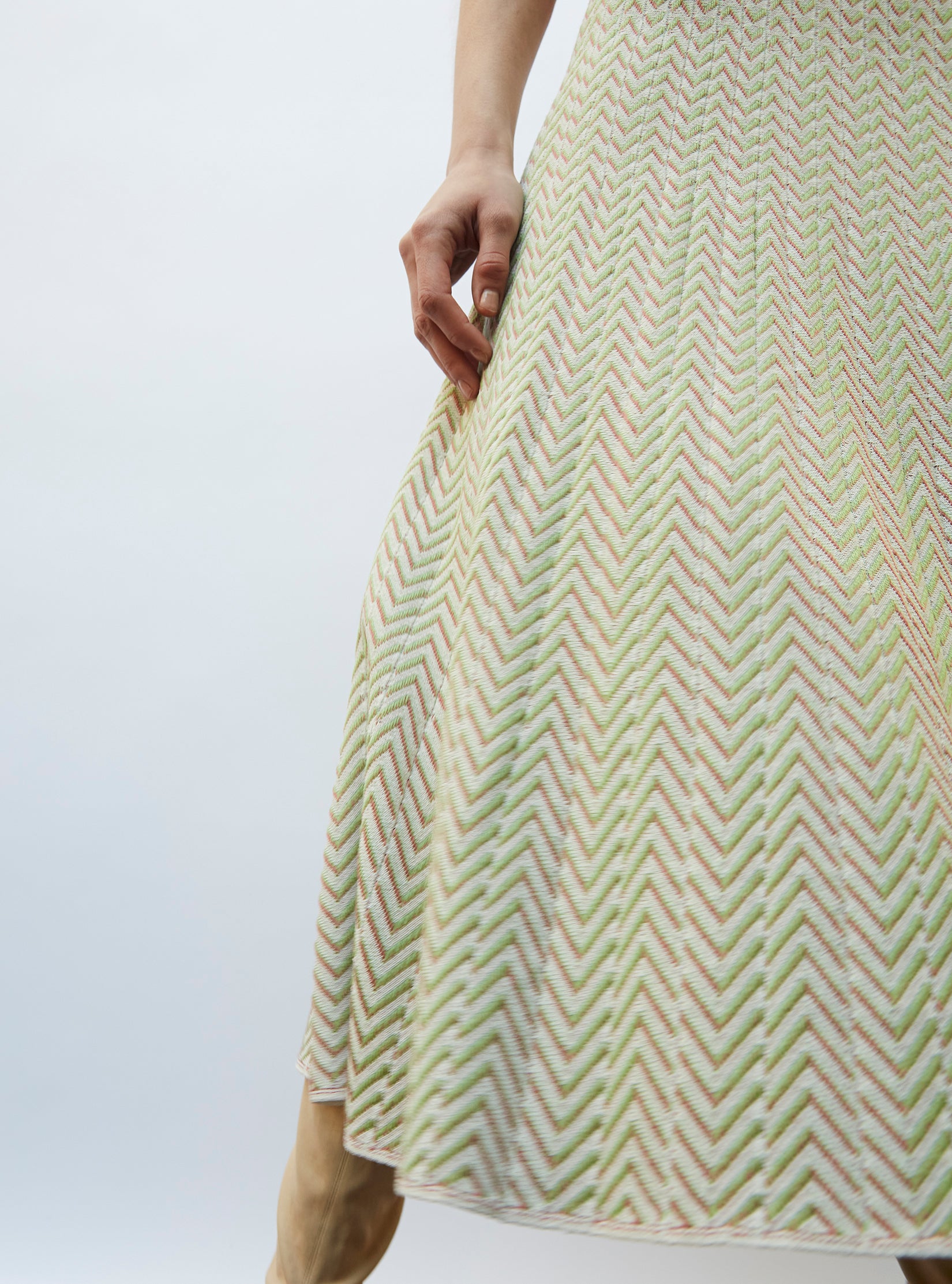 jupe réversible maille chevron molli vert multi | Molli