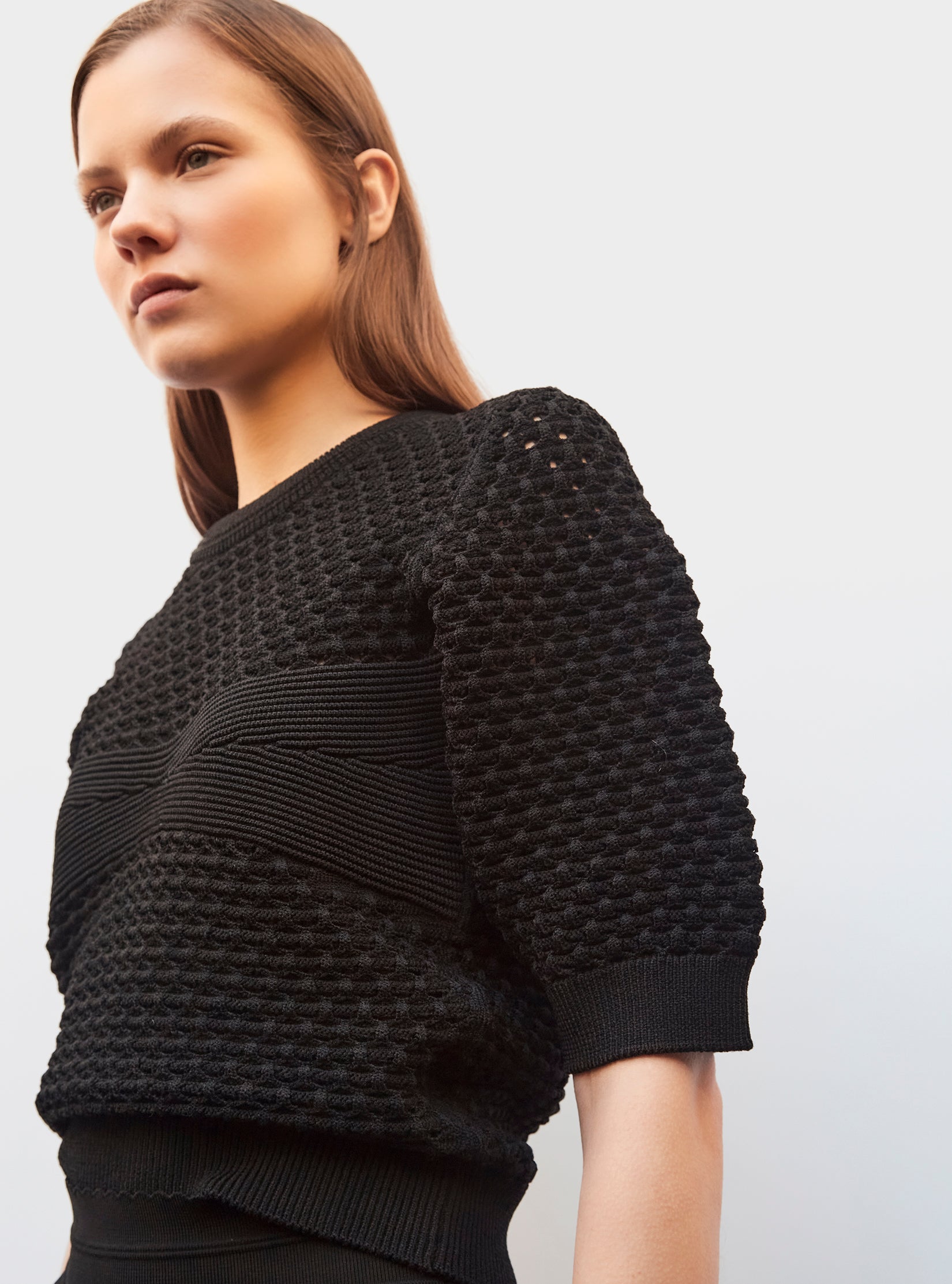 brassière maille broderie anglaise molli noir profond | Molli