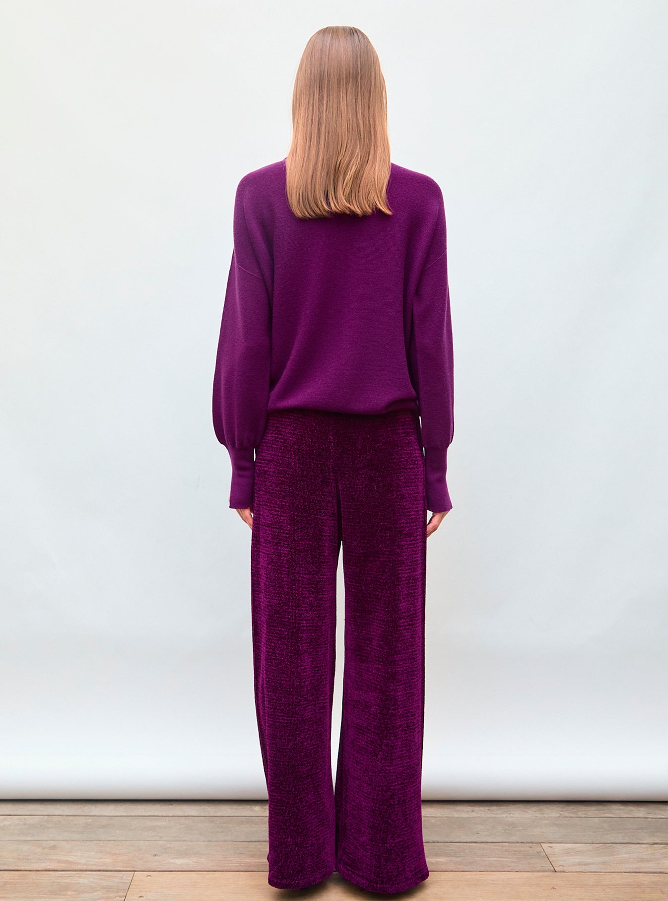 pull fin col montant violet royal | Molli