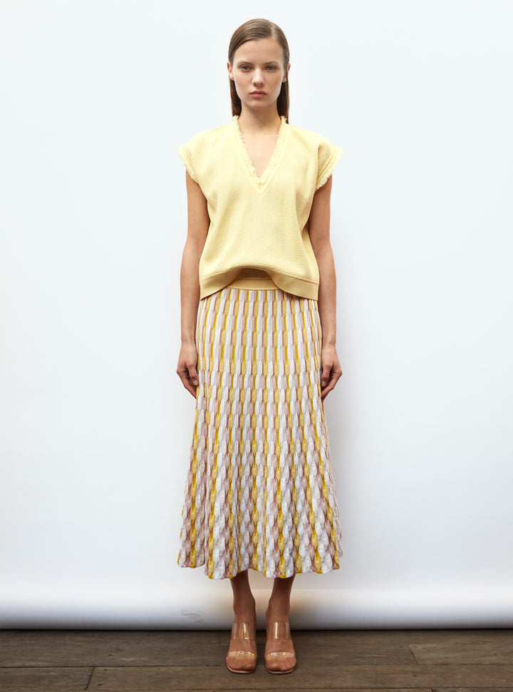 polo fin en maille point mousse poussin | Molli