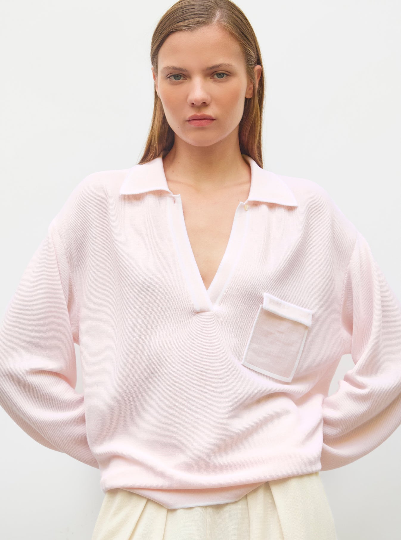 Chemise maille col gansé pétale | Molli