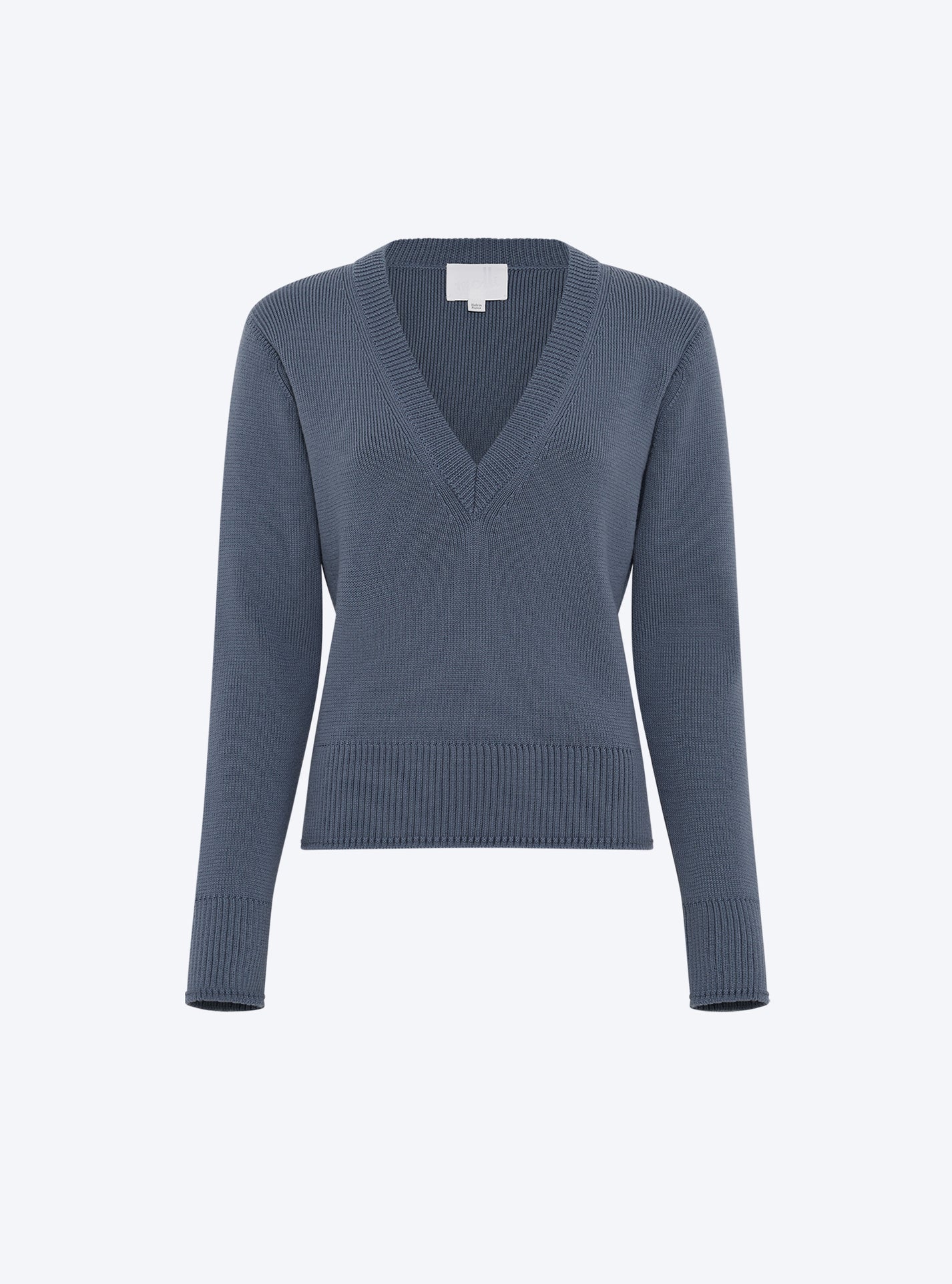 pull col v maille pleine acier | Molli