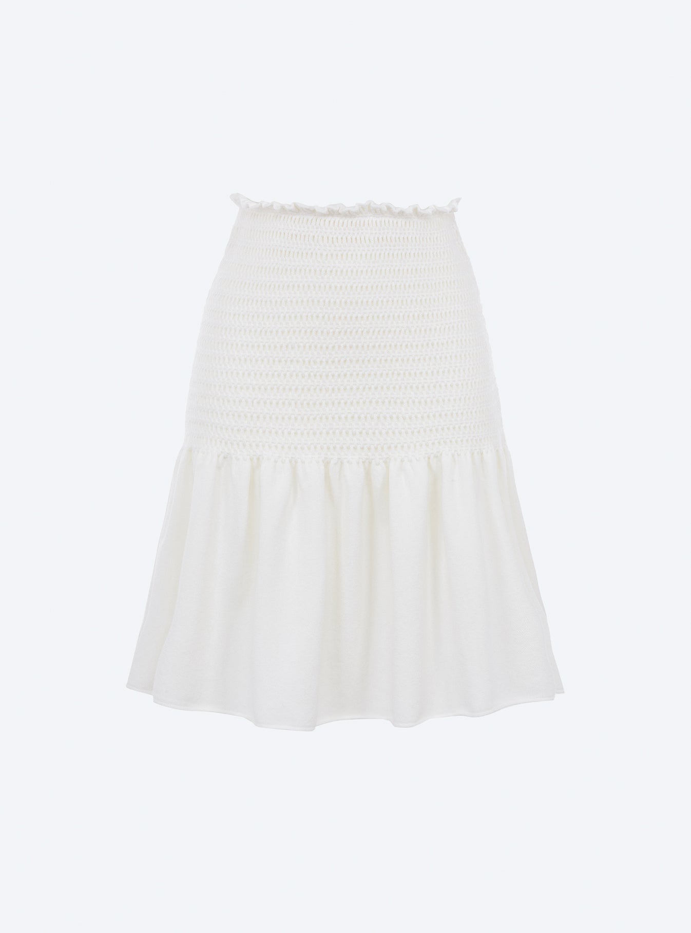 jupe courte en maille smockée milk | Molli