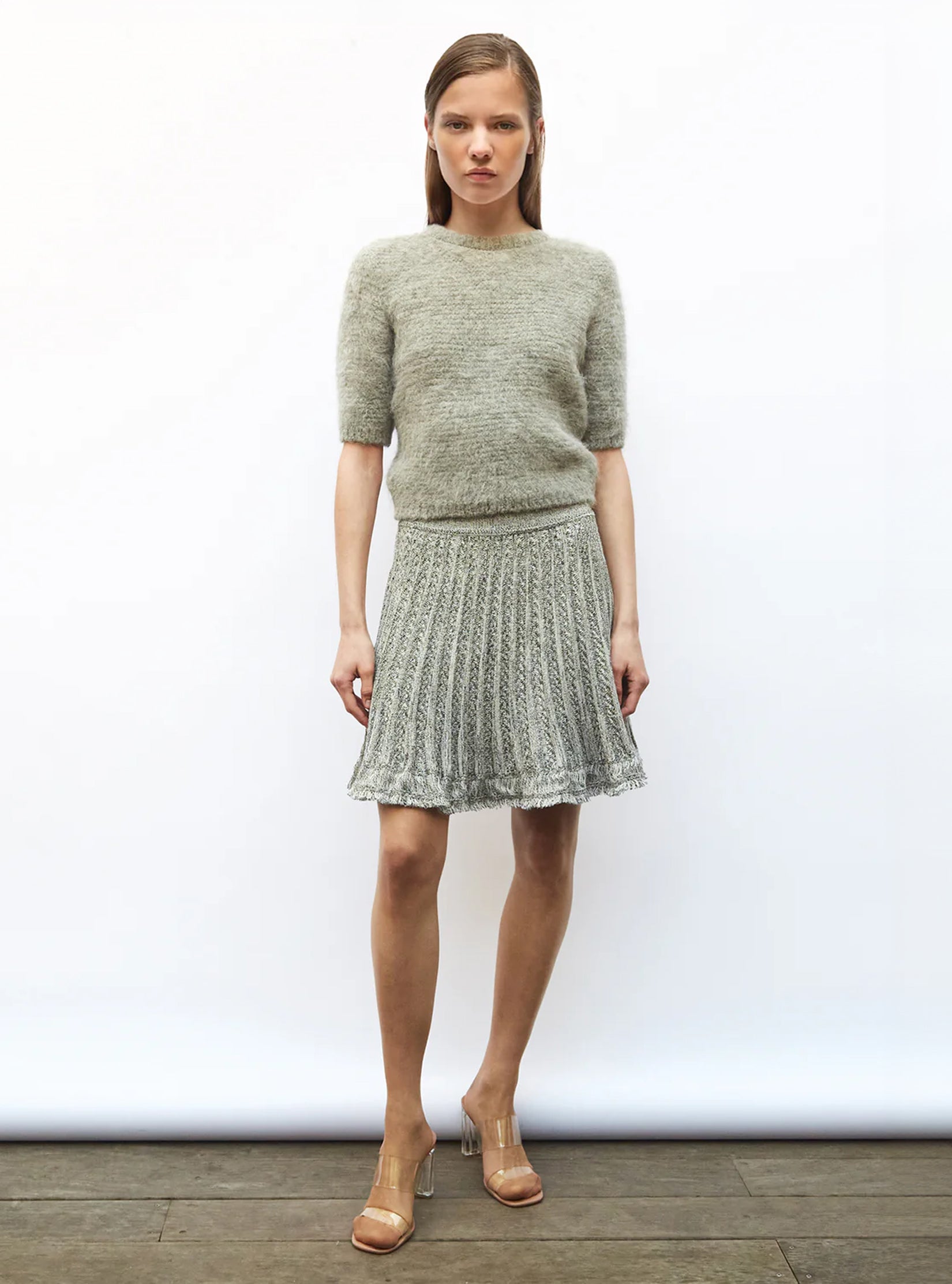 robe longue maille zellige molli acier-ciel-gris | Molli