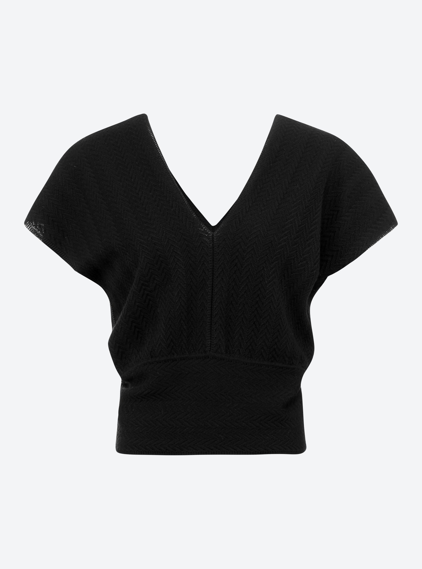 top V maille chevron noir profond | Molli