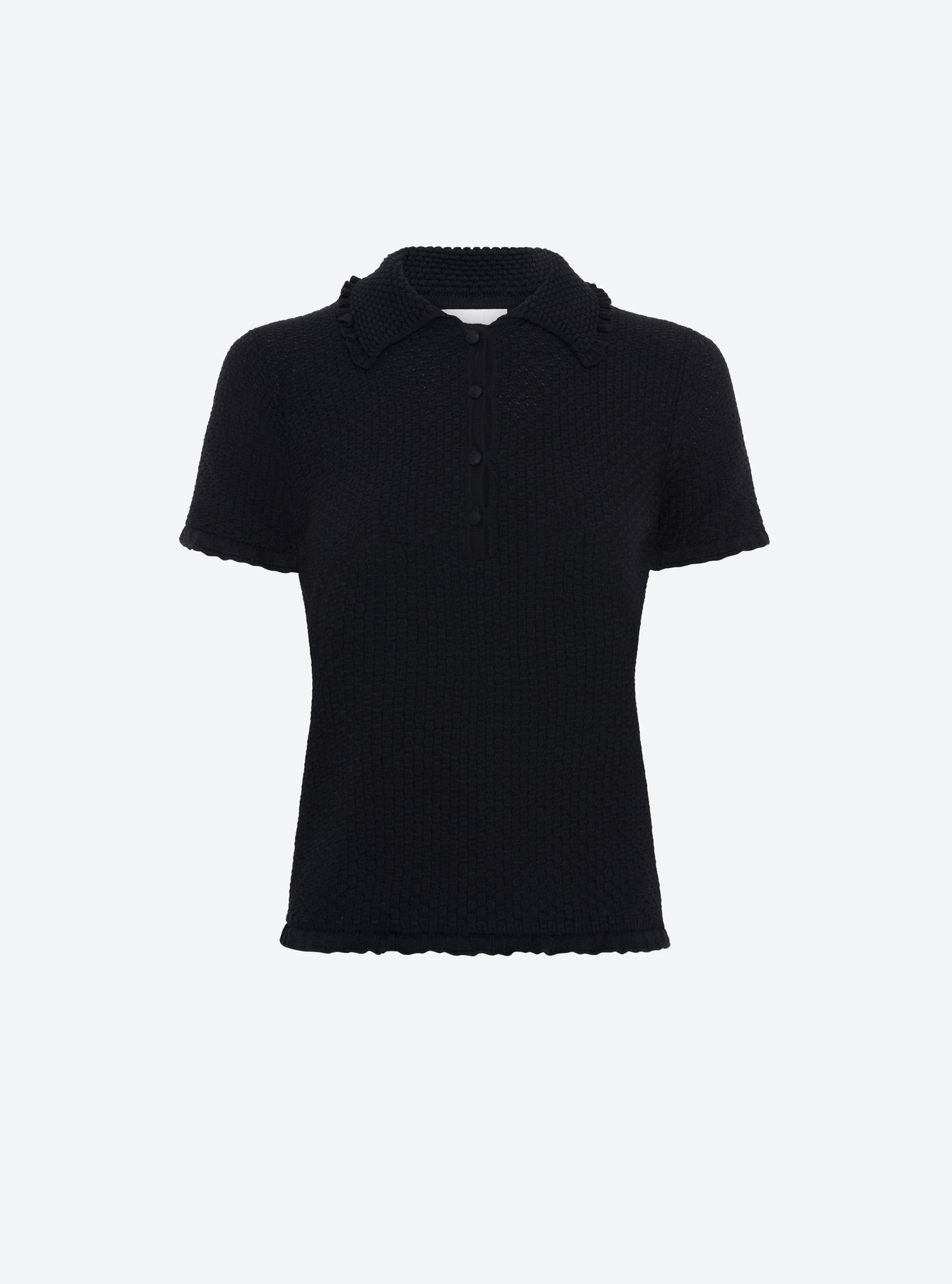 polo with ruffled neck DEEP BLACK | Molli