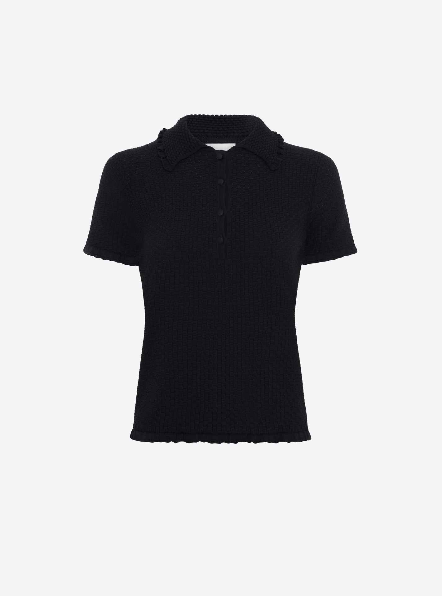 polo with ruffled neck DEEP BLACK | Molli