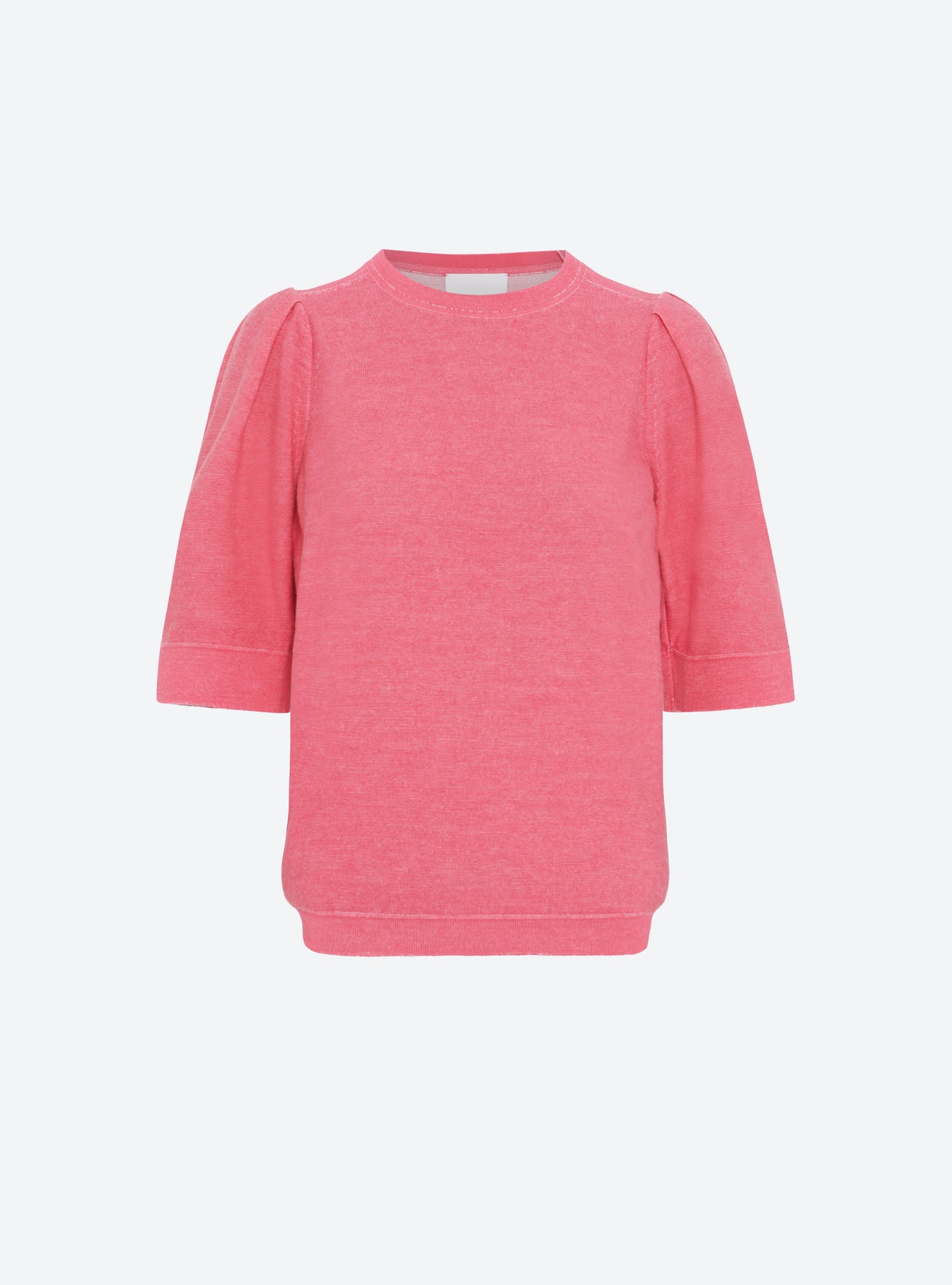 pleated elbow-length sleeved knit top pink denim | Molli