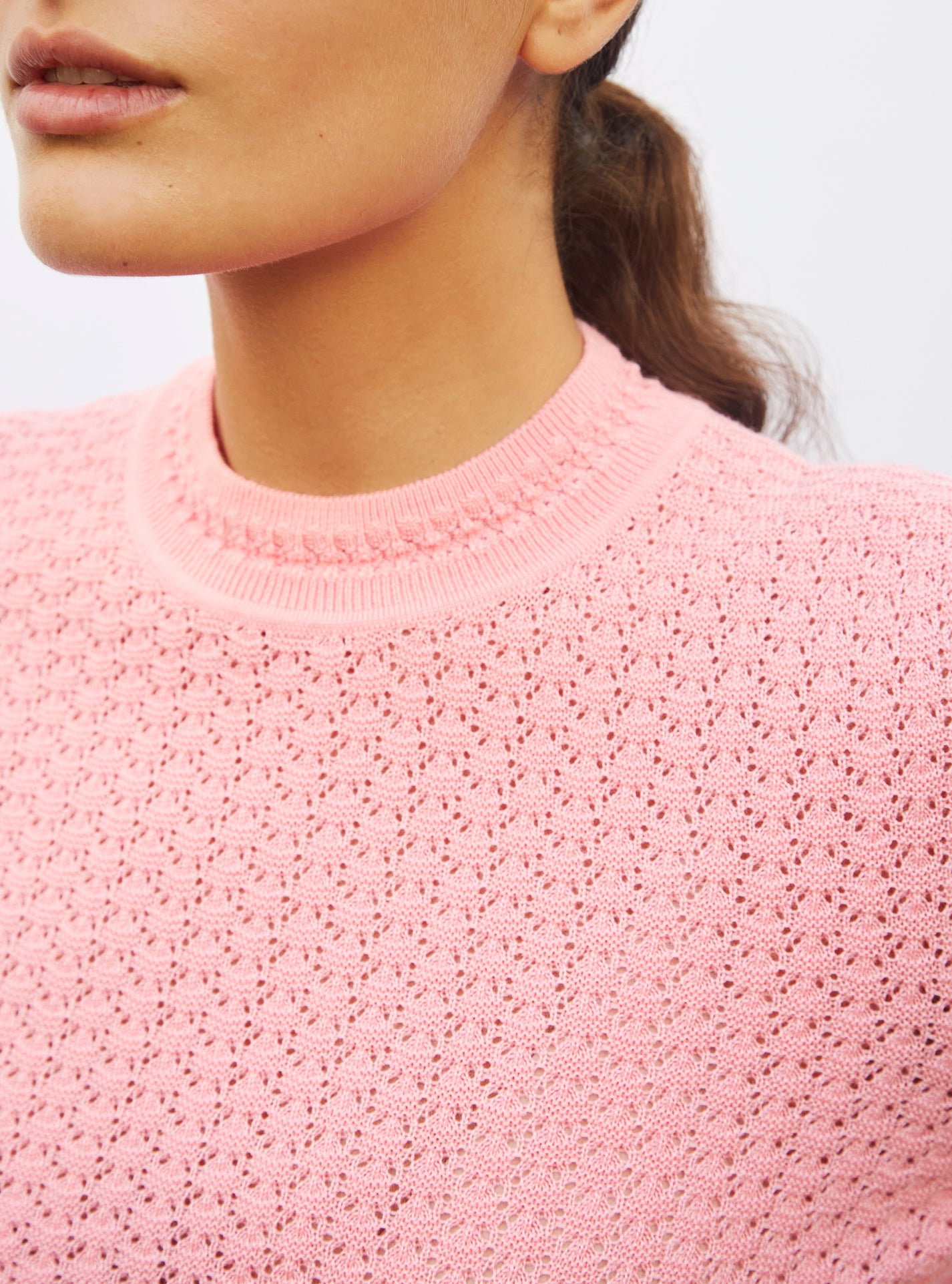 straight top in pointelle knit cadillac pink | Molli
