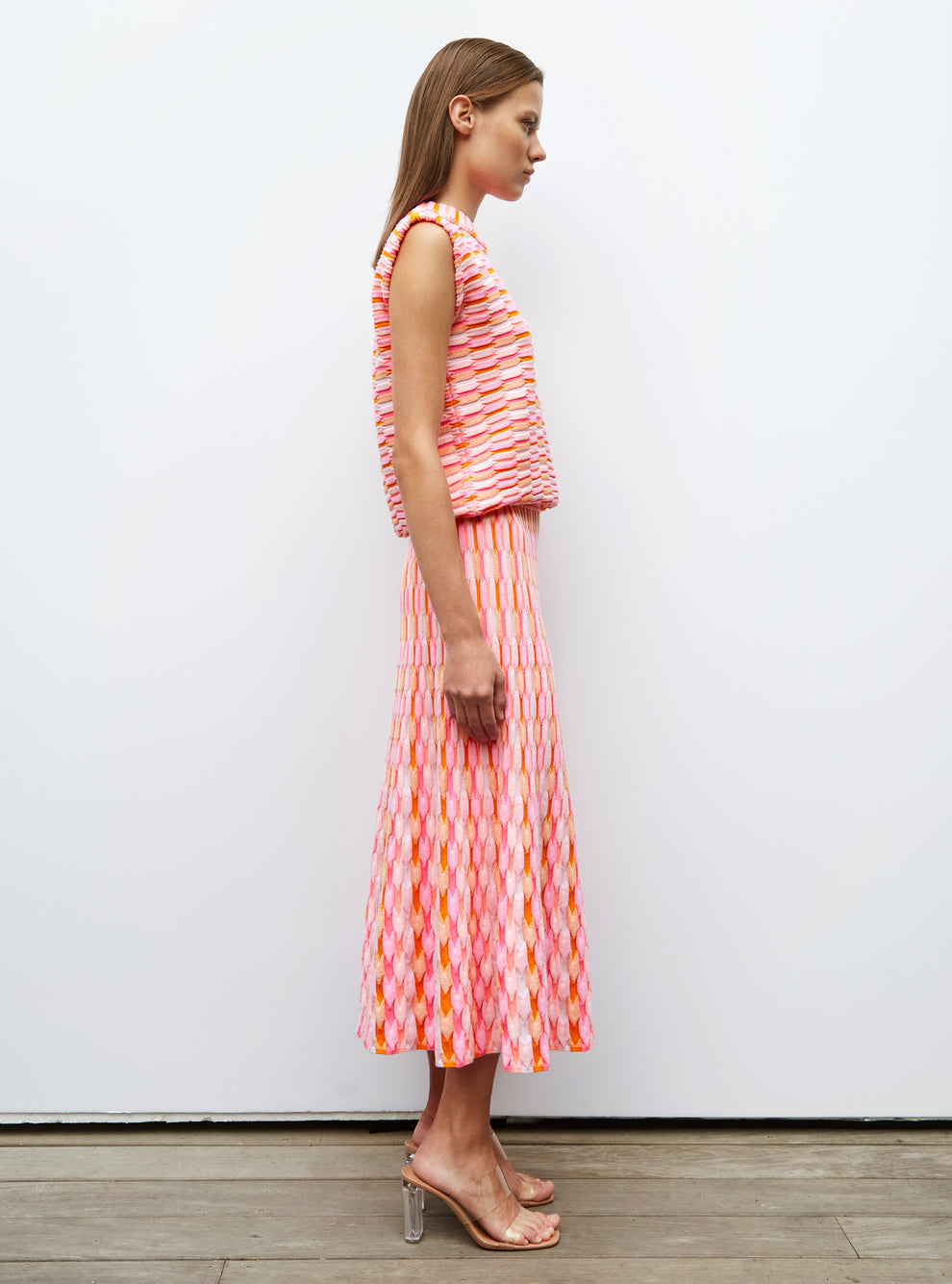 multicolored zellige knit skirt multicolor-pink | Molli