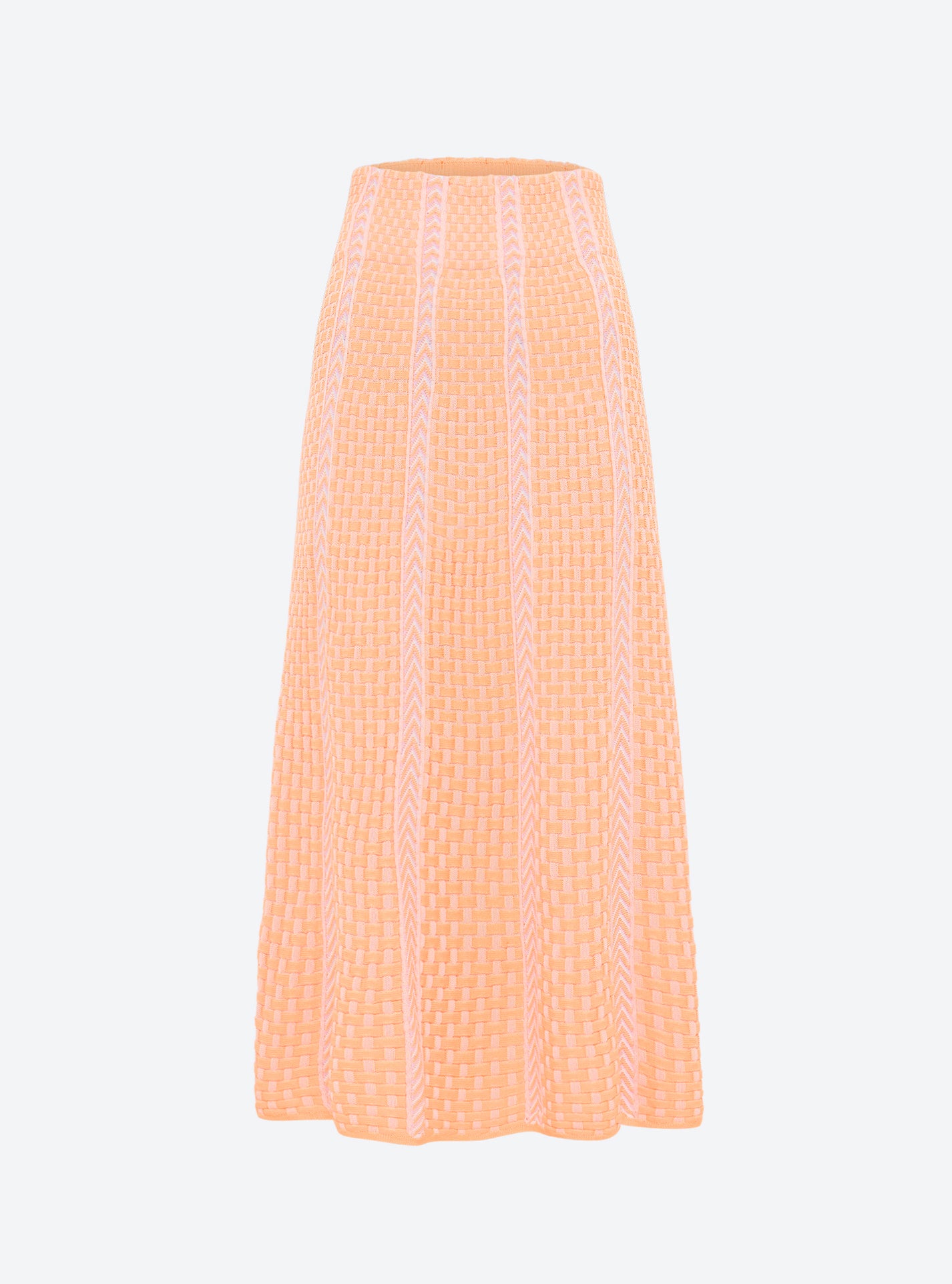 jupe en maille panier tressé orange fluo | Molli