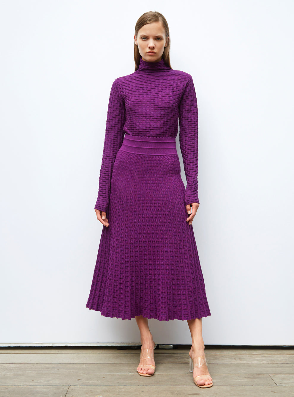 top fin en maille cannage molli violet | Molli