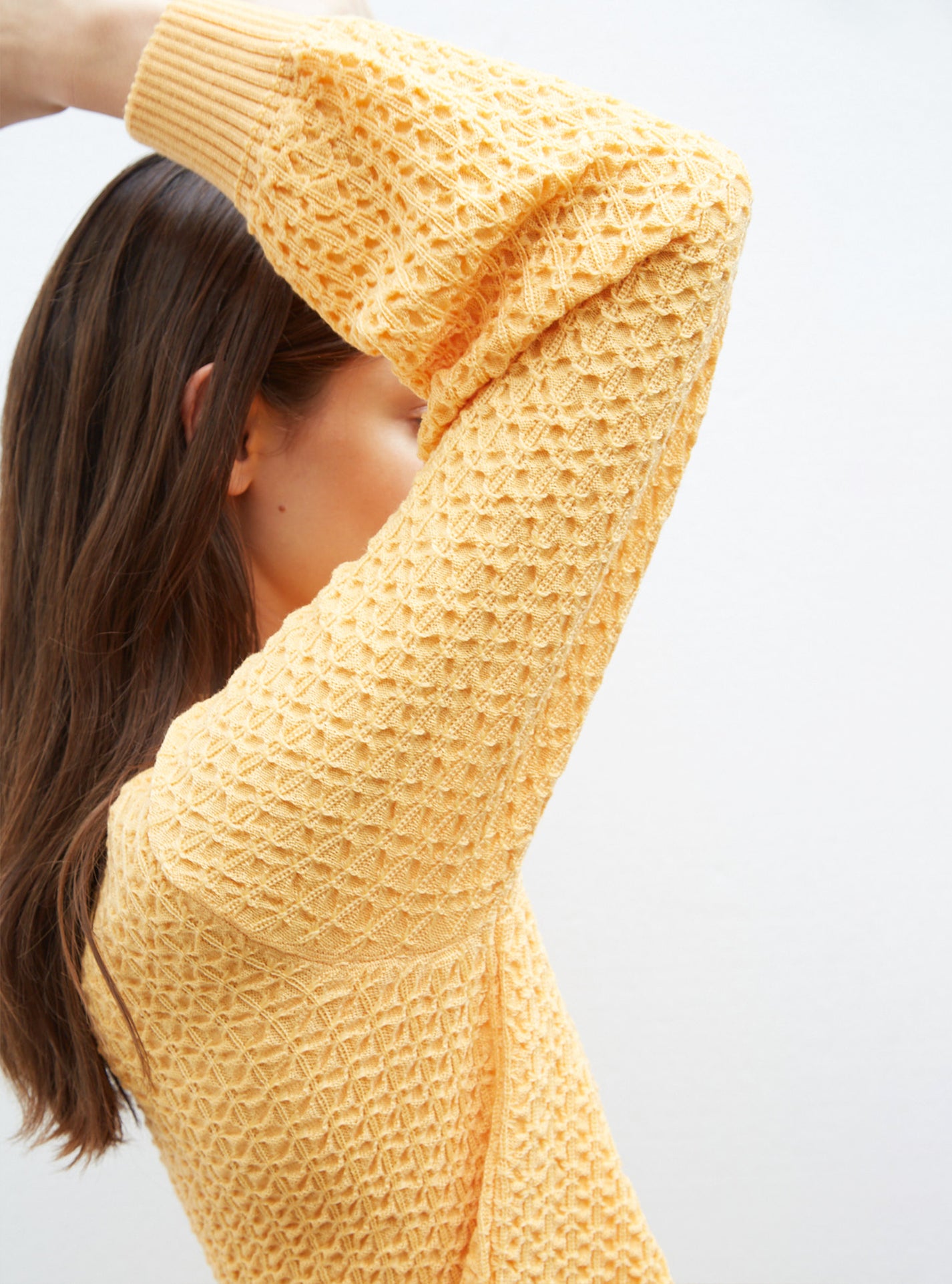 sweater en maille entrelacée molli peche | Molli