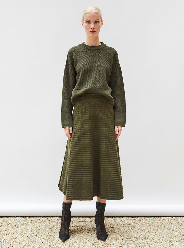 pantalon fluide maille fine jersey molli kaki | Molli